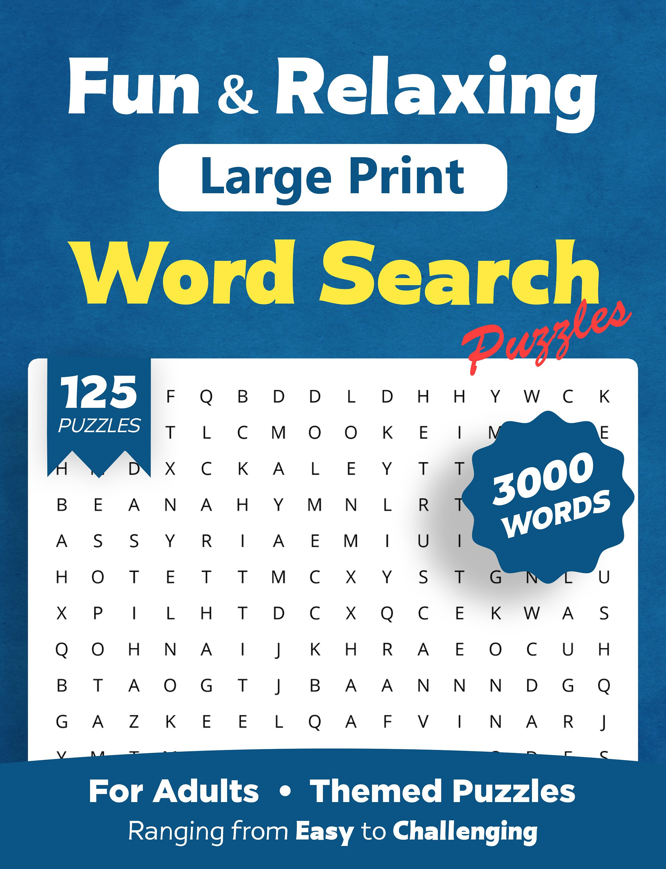 Fun & Relaxing Large Print Word Search Puzzles for Adults and Seniors ...