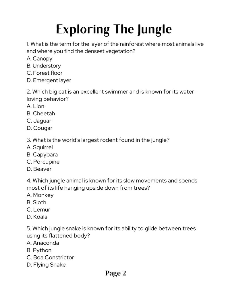 Amazing Animals Trivia and Activity Pages | Set 2 - Animal Habitats - Etsy