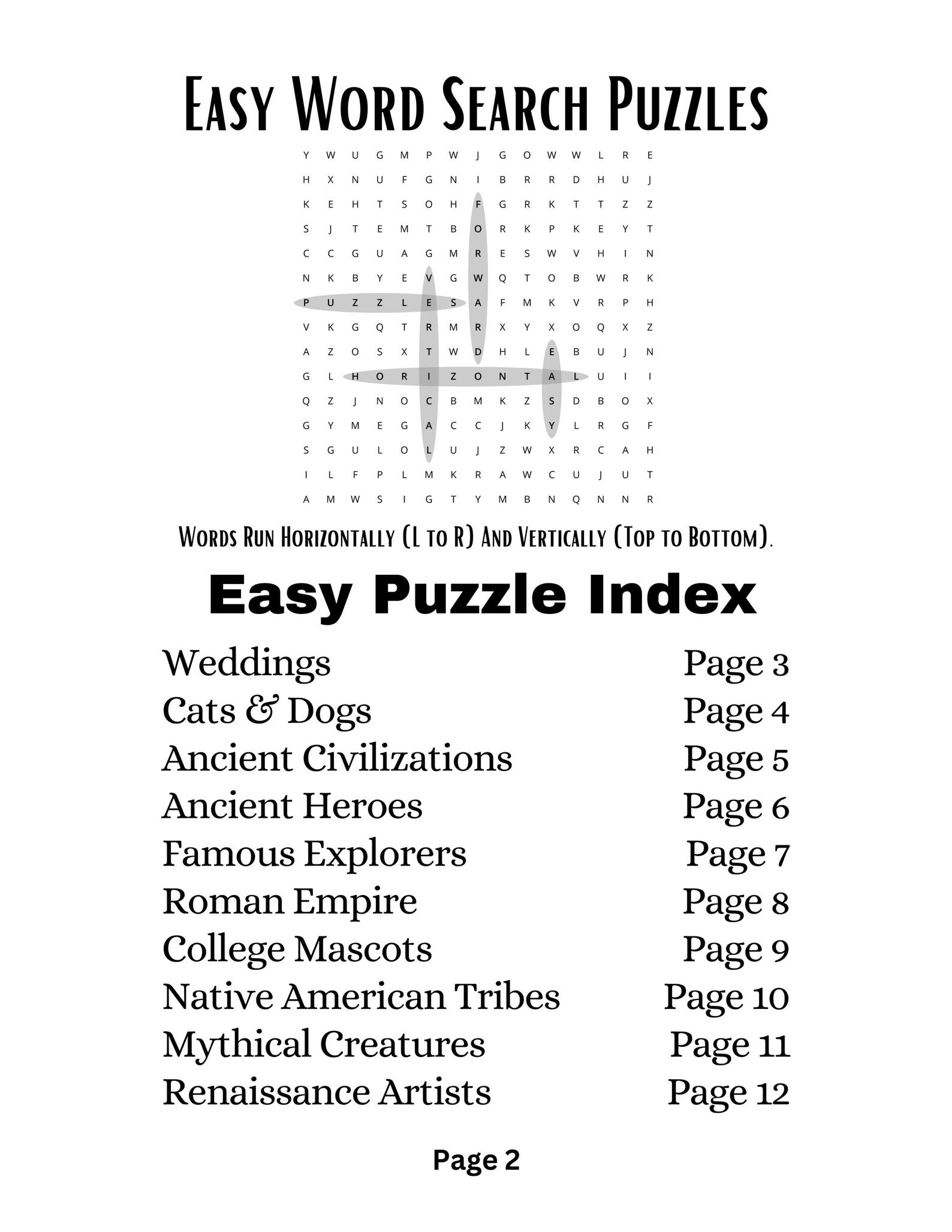 50 Word Search Puzzles for Adults & Seniors -- Digital Download - Etsy