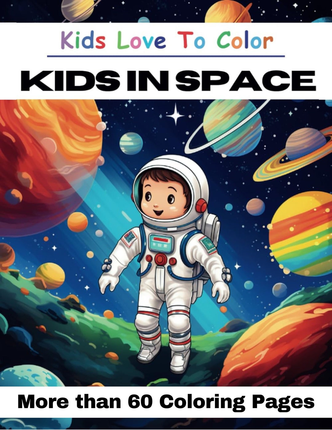 Kids in Space Coloring Pages — Digital Download - Etsy