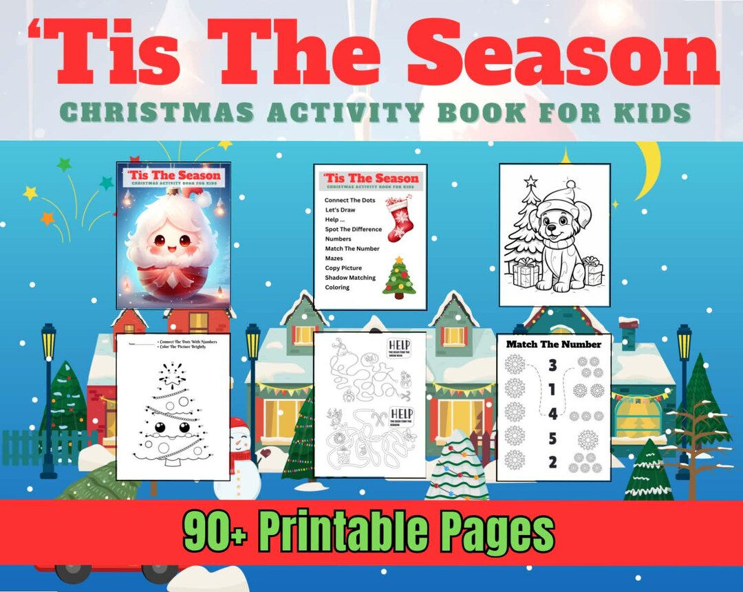 Tis the Season Christmas Activity Pages for Kids - Etsy