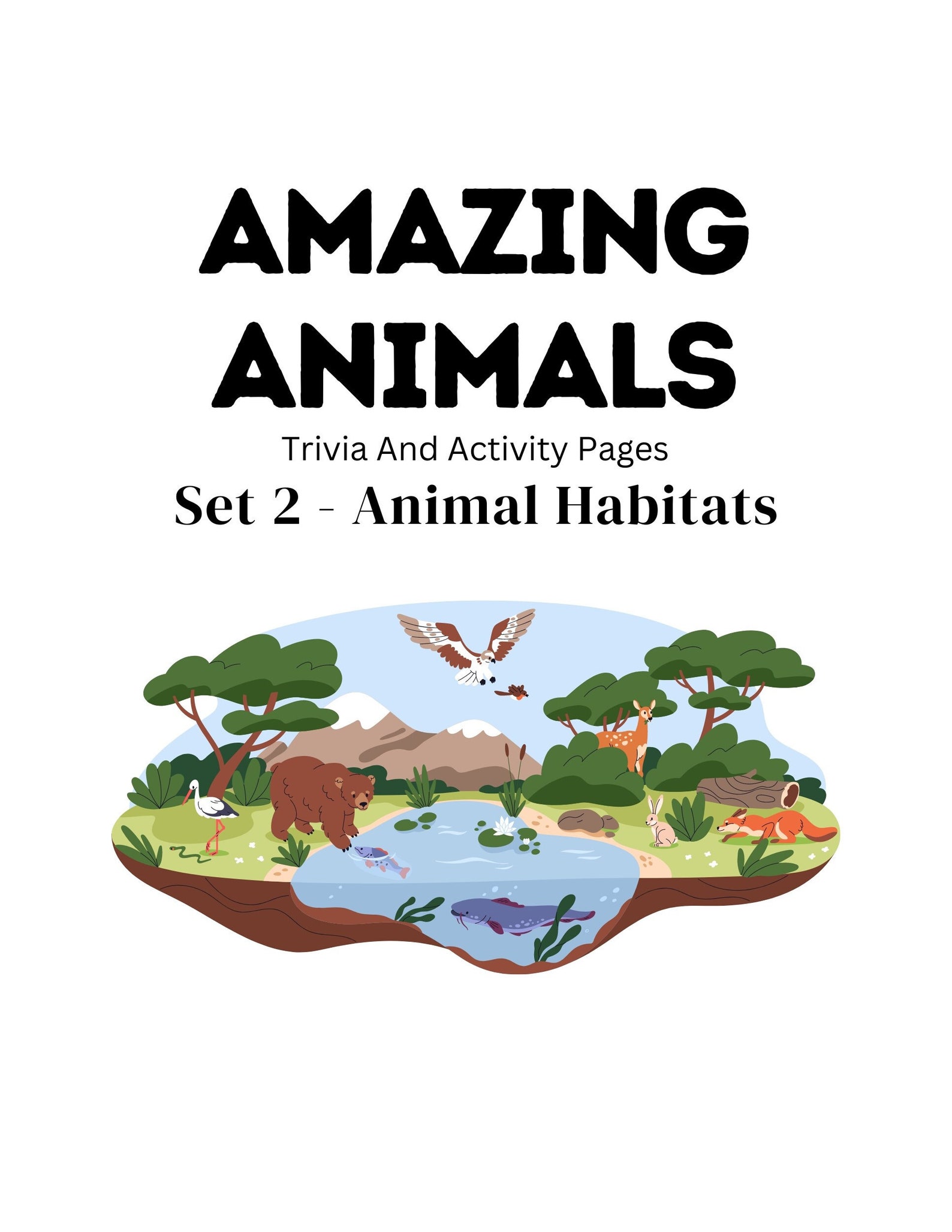 Amazing Animals Trivia and Activity Pages | Set 2 - Animal Habitats - Etsy