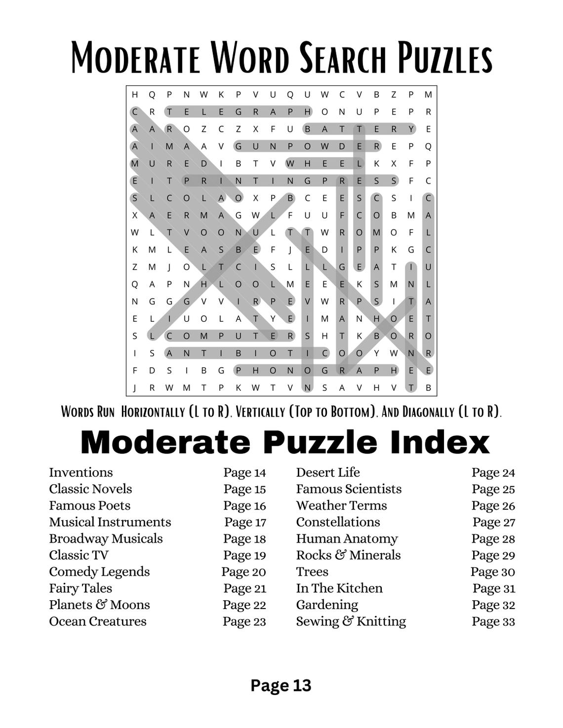 50 Word Search Puzzles for Adults & Seniors -- Digital Download - Etsy