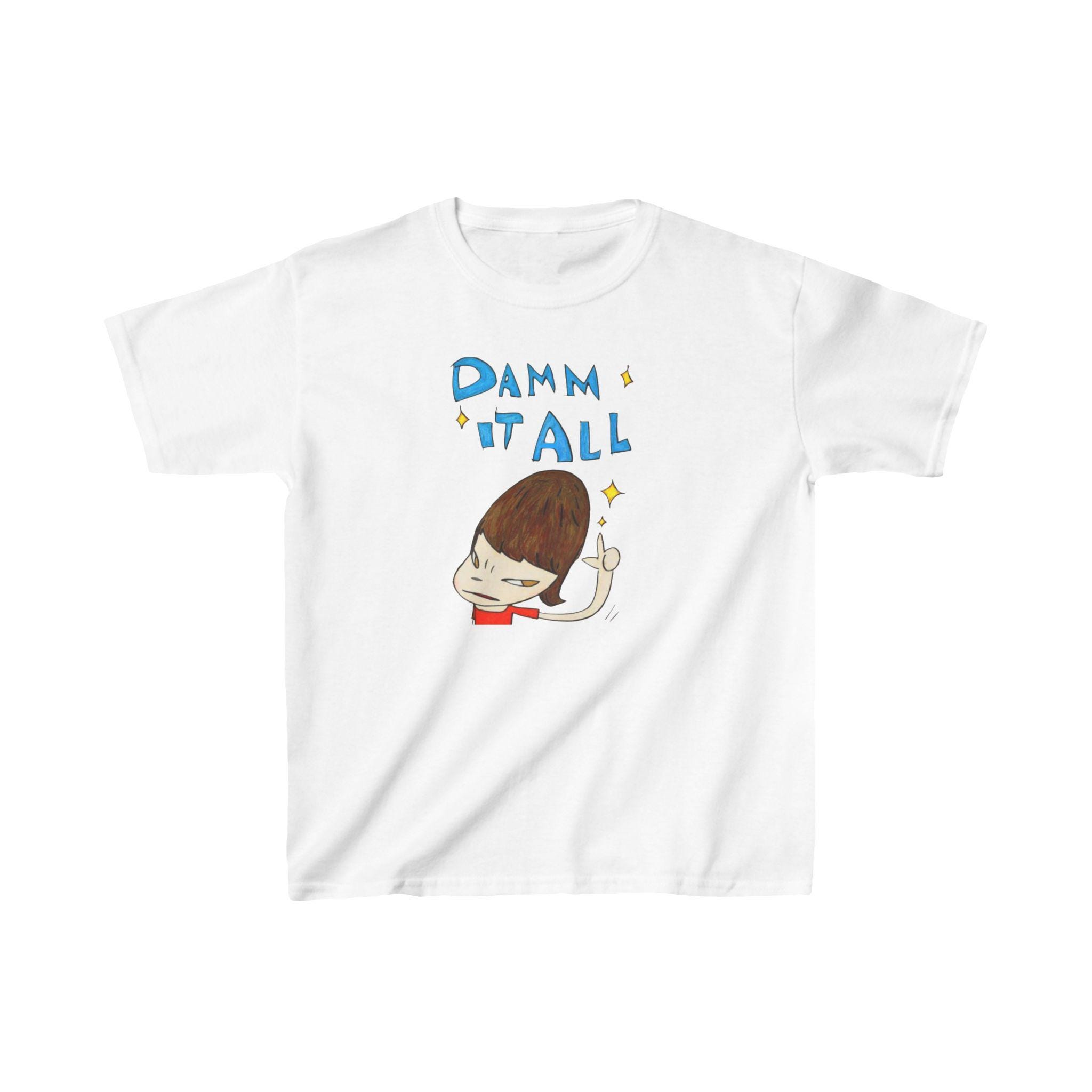 Yoshitomo Nara Damn It All Art Print Graphic Baby Tee Bold Japanese Pop Art Shirt - Etsy