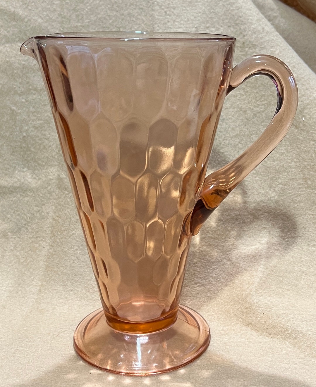 Pink Hex Optic Footed Pitcher - Etsy