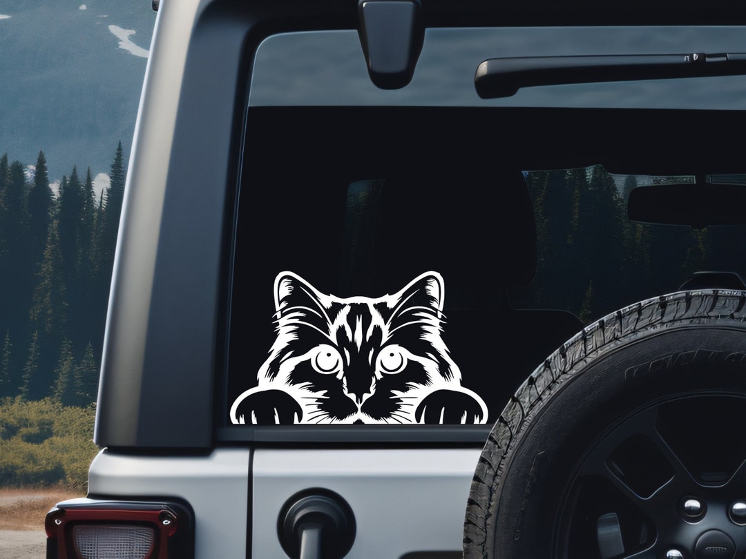 Peeking Cat Decal Car Sticker Laptop Sticker Tumbler Sticker Window ...