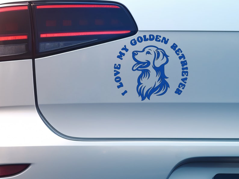 Golden Retriever Sticker, Golden Retriever Decal, Vinyl Car Decal ...