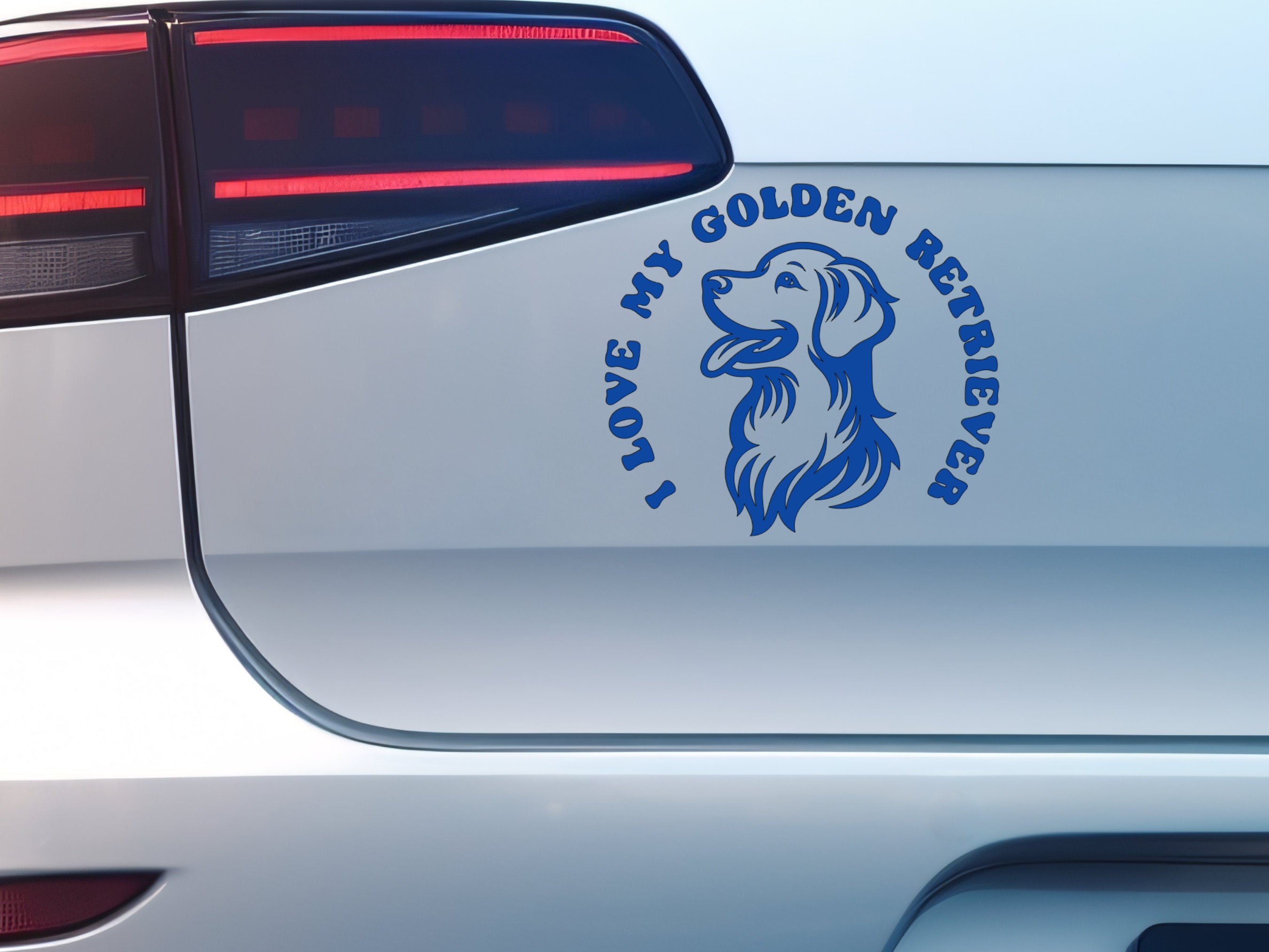 Golden Retriever Sticker, Golden Retriever Decal, Vinyl Car Decal ...