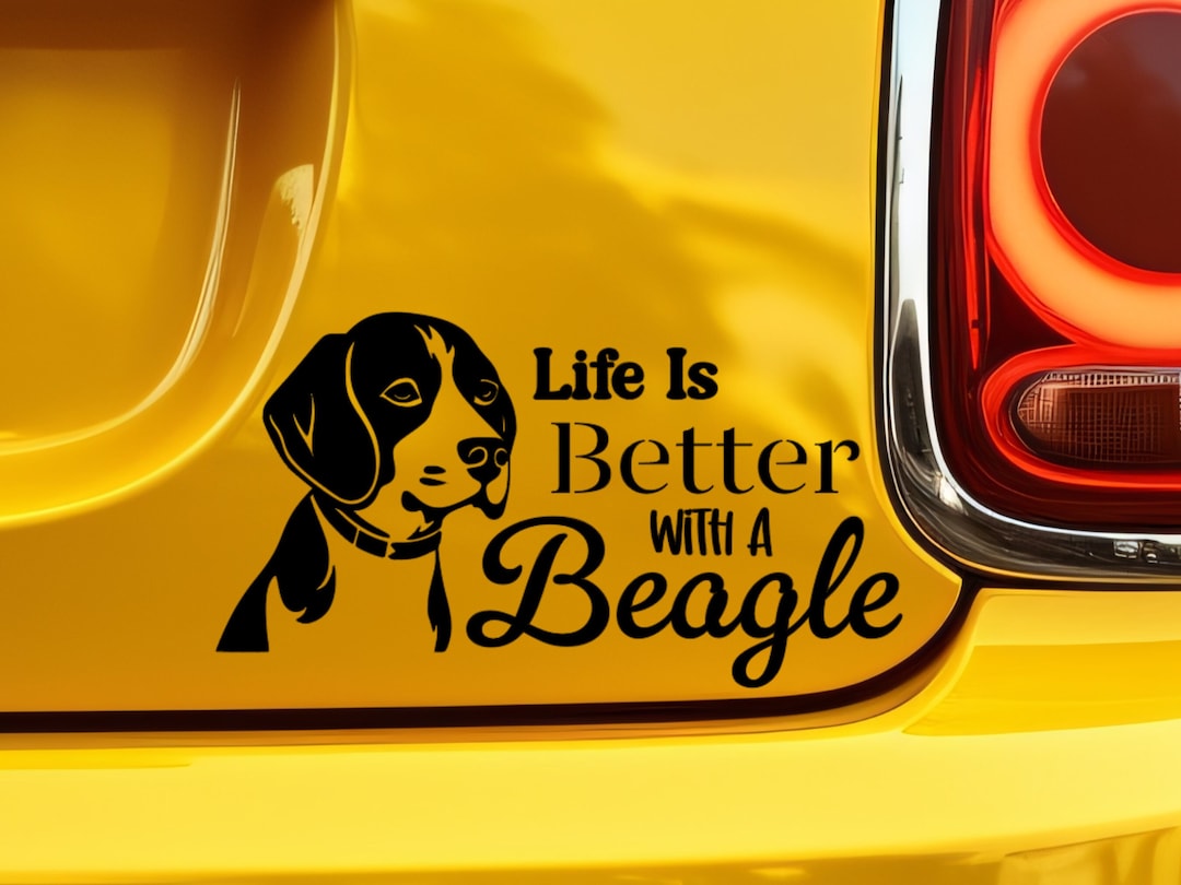 Vinyl Car Decal, Beagle Decal, Beagle Sticker, Beagle Decor, Beagle ...