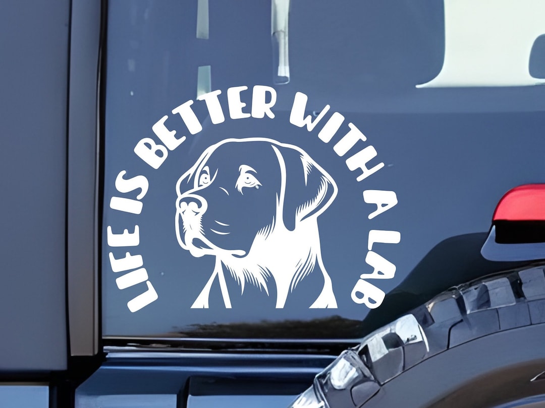 Lab Sticker Vinyl Car Decal Labrador Sticker Black Lab Gifts Labrador ...