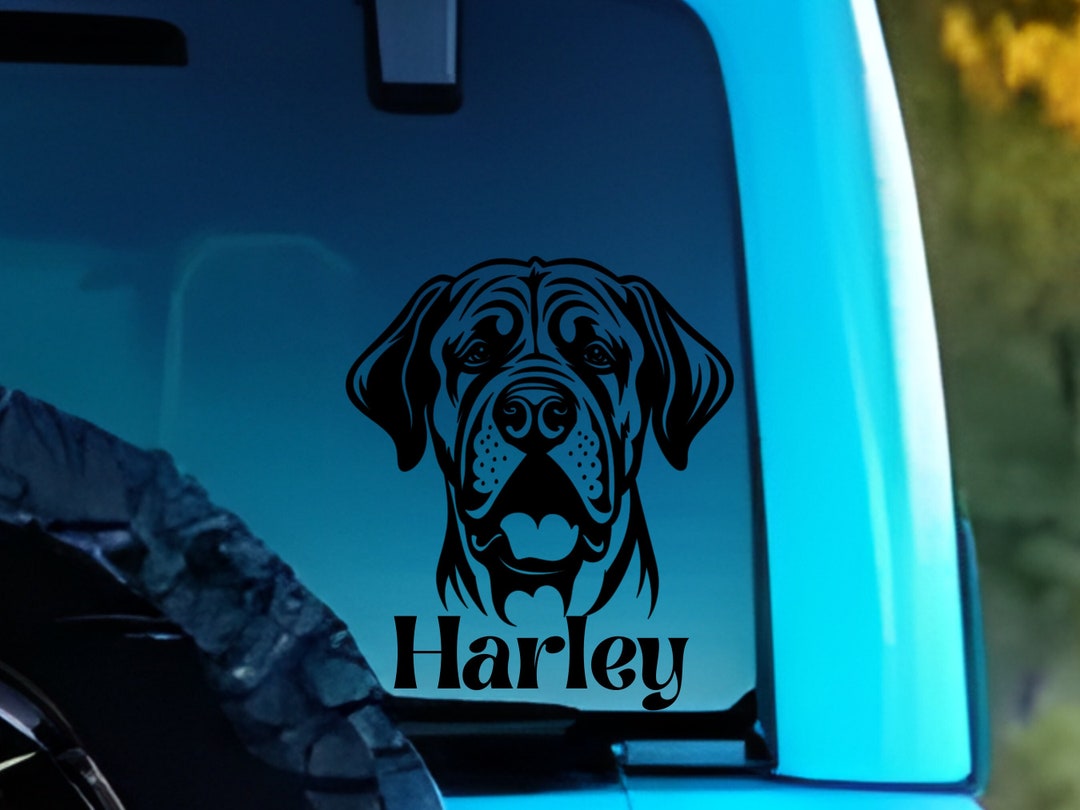 Bull Mastiff Decal Dog Vinyl Car Personalize Custom Bull Mastiff Art ...