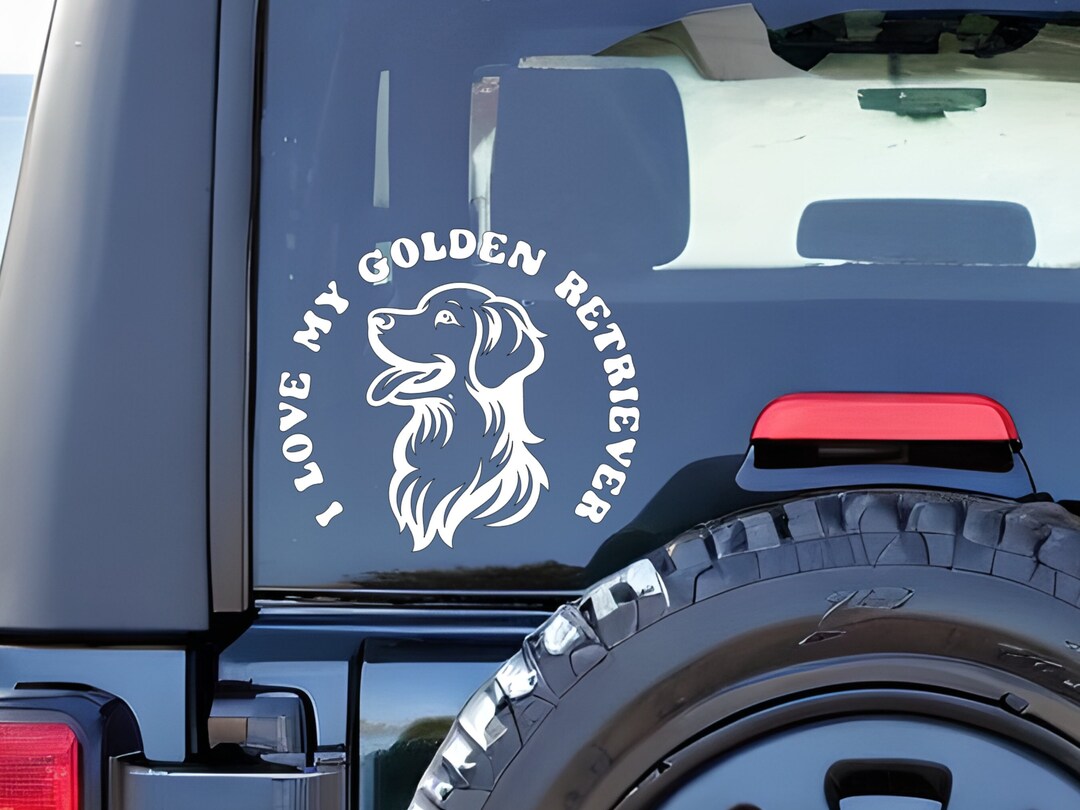 Golden Retriever Sticker, Golden Retriever Decal, Vinyl Car Decal ...