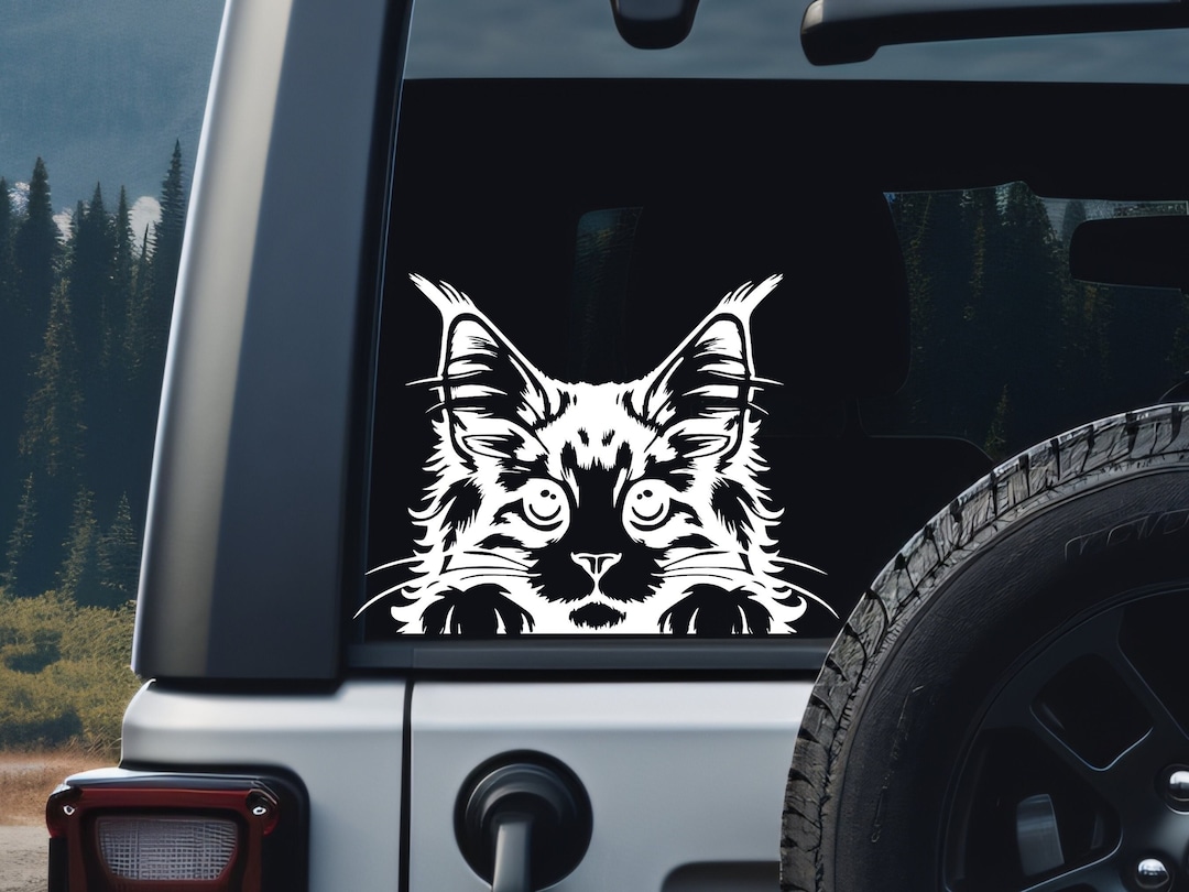 Peeking Cat Decal Car Sticker Laptop Sticker Tumbler Sticker Window ...