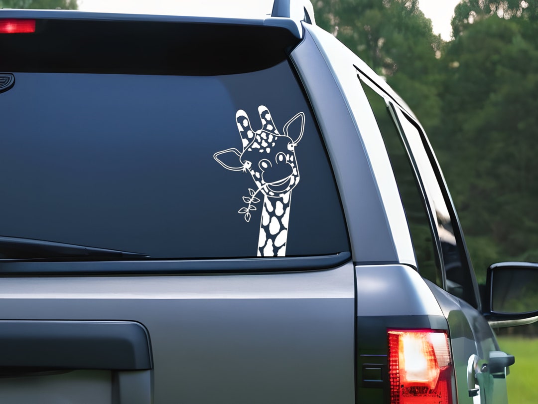 Vinyl Car Decal Giraffe Permanent Gift Cute Trendy Laptop Tumbler ...