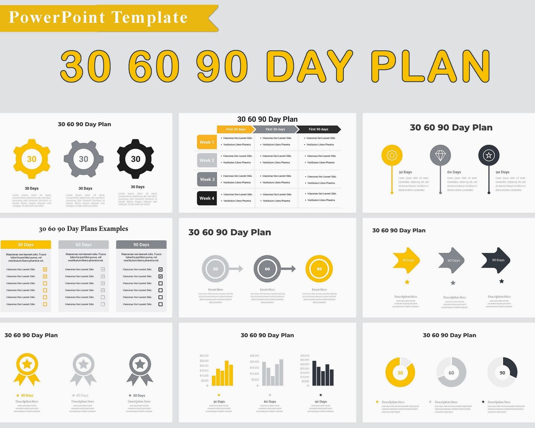 New Custom 30 60 90 Day Plan Template Powerpoint, 30 60 90 Template, 30 ...