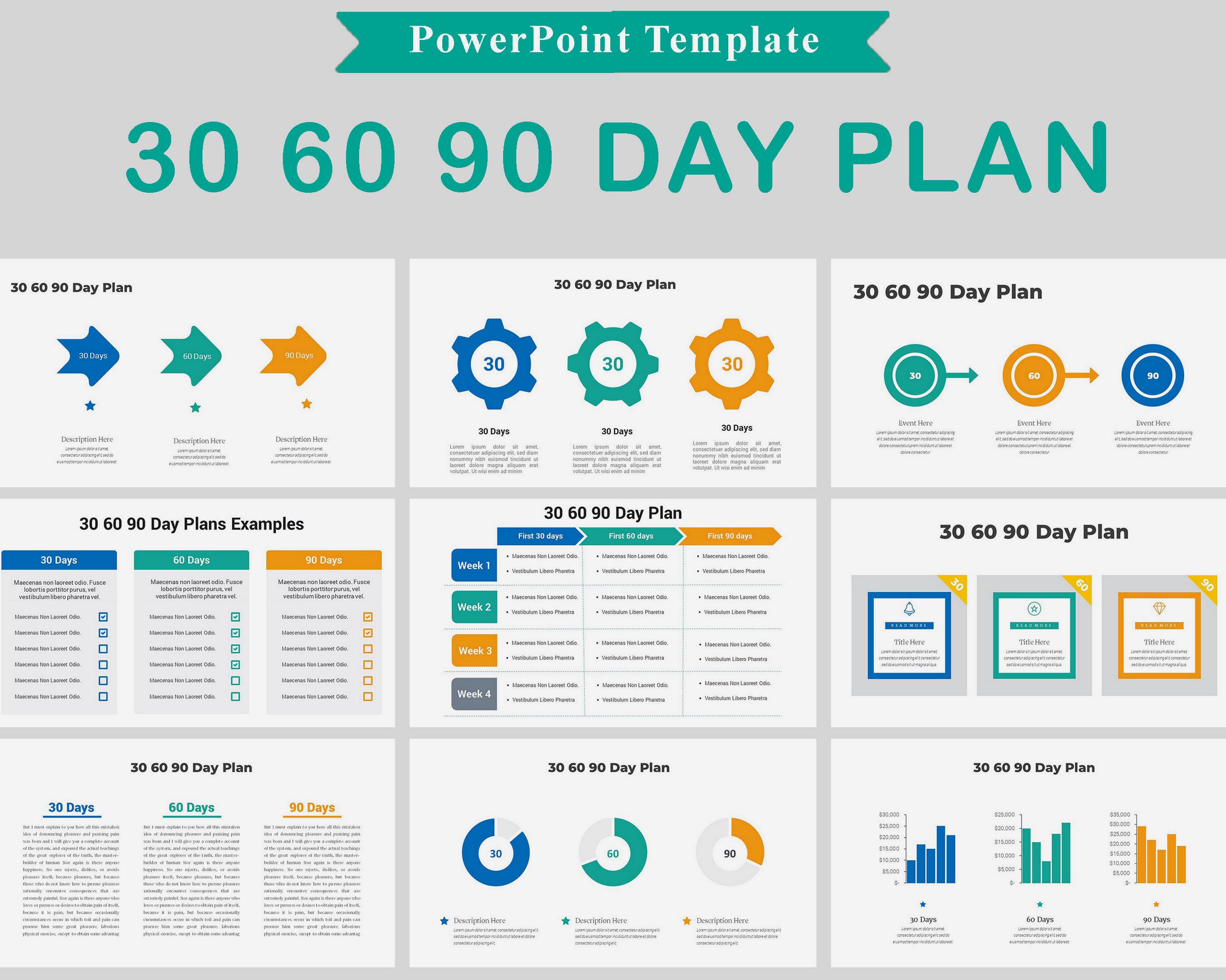 New Custom 30 60 90 Day Plan Template Powerpoint, 30 60 90 Template, 30 ...