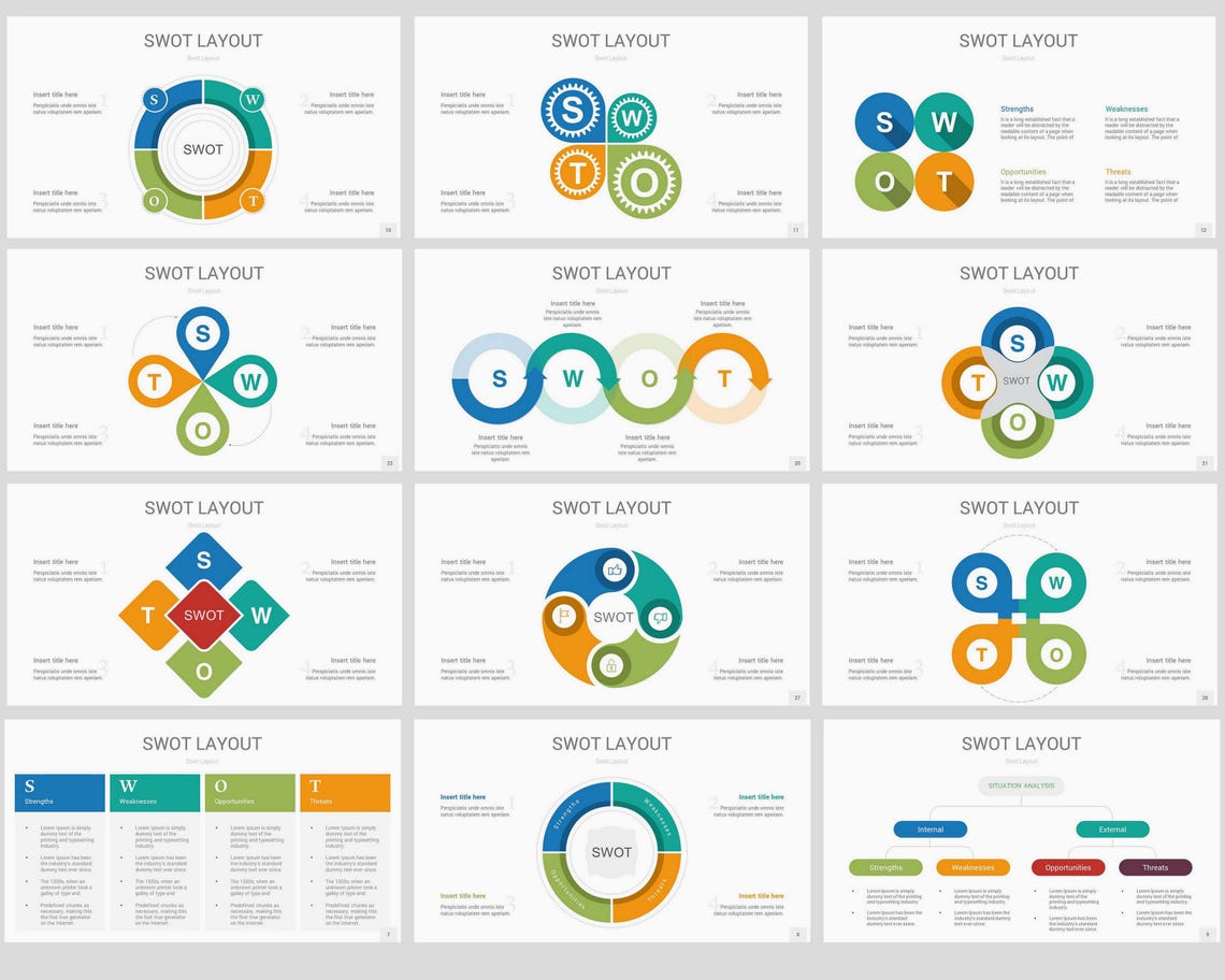 New Custom SWOT Analysis Templates, Swot Layout Infographics, SWOT ...