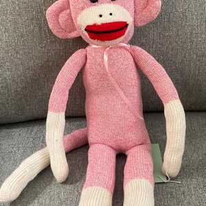 Handmade Sock Monkey: Classic Red Heel Design, 18" Plush Toy - Etsy