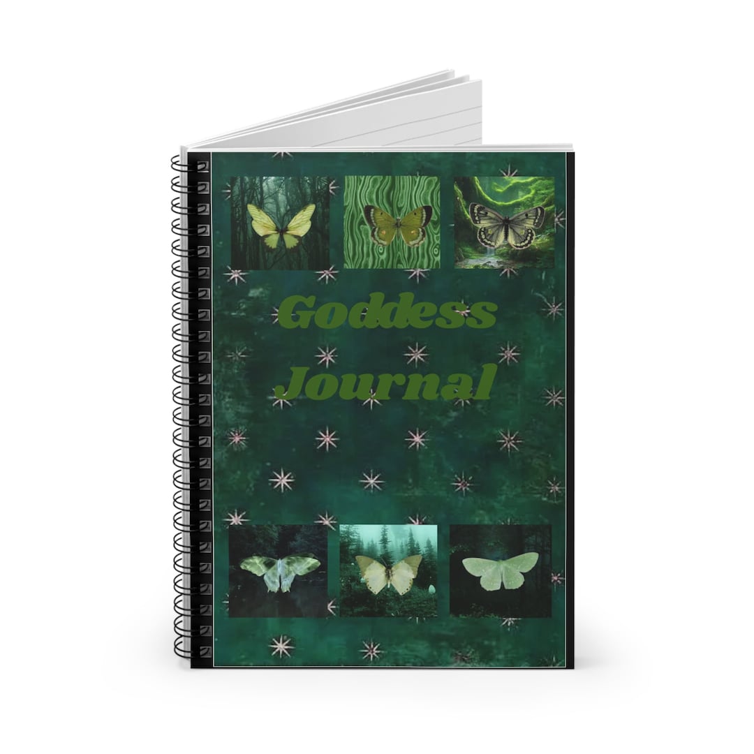 Earthy Green Goddess Journal Spiral Notebook - Ruled Line - Etsy