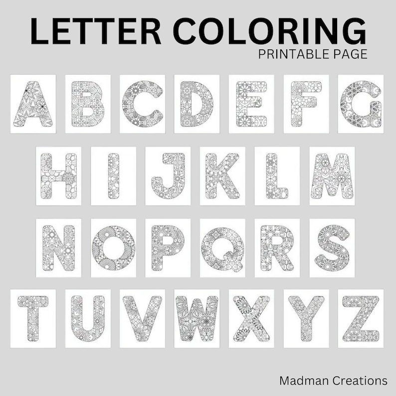 Mandala Alphabet Coloring Pages. Letter Coloring. Printable Letter ...