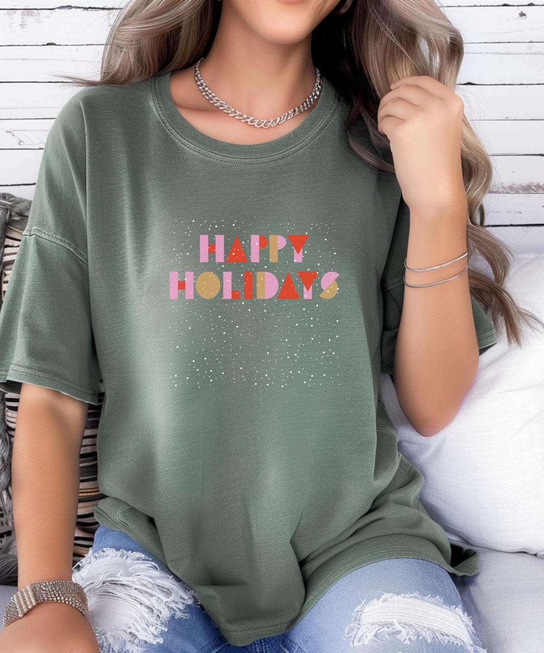 Comfort Colors Happy Holidays Shirt Christmas T-shirt Xmas Shirt ...