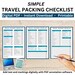 Simple Travel Packing Checklist | PDF Printable Travel Checklist ...