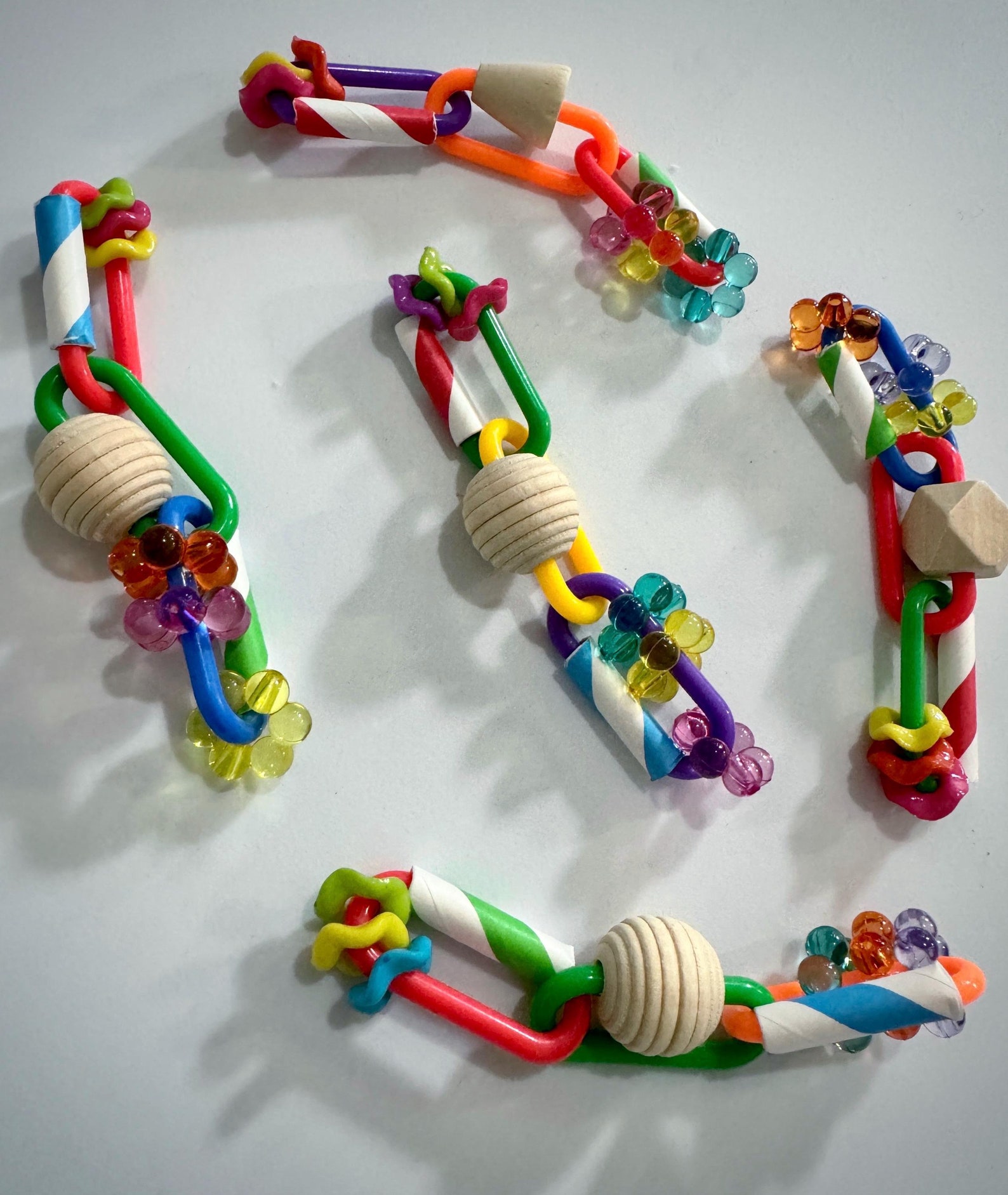 Pack of 3 Colorful Chain Links Textured Bird Foot Toy Bird Toy Small ...