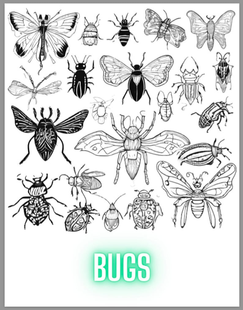 Bugs Digital Printable Kids Coloring Page Instant Download Cartoon - Etsy