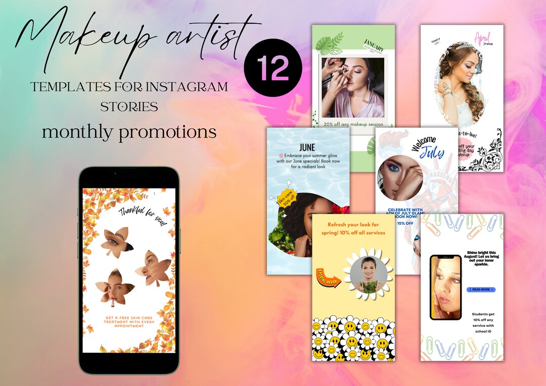 Professional Instagram Stories Templates for Makeup Artists Editable ...