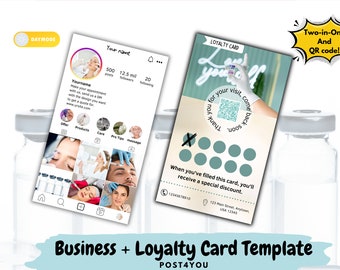 Botox & Filler Loyalty Card Template | Editable Medspa Business Card ...