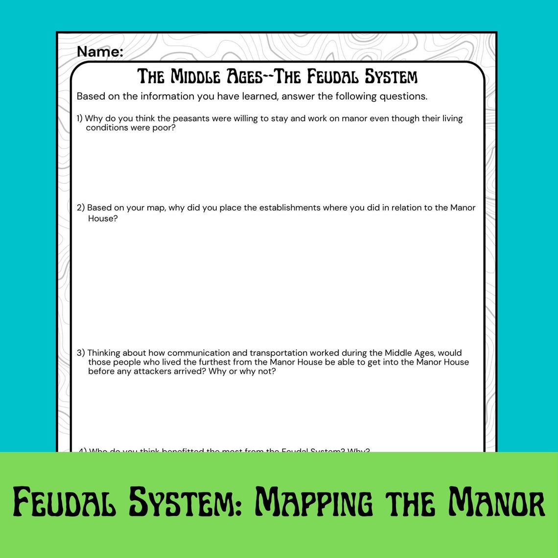 Feudal System: Mapping the Manor - Etsy