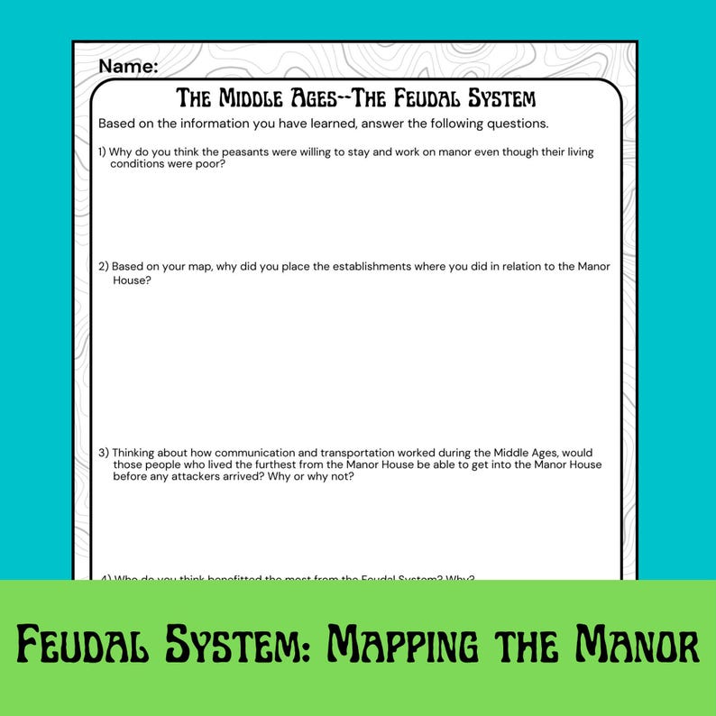 Feudal System: Mapping the Manor - Etsy
