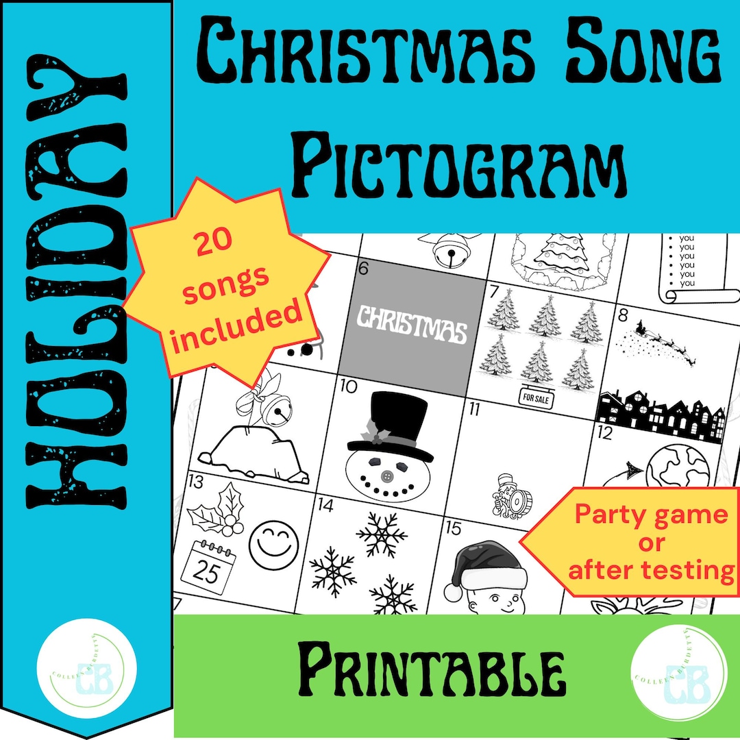 Christmas Song Pictogram Activity: Party Games - Etsy