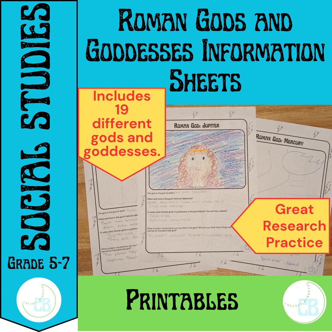 Roman Gods and Goddesses Information Sheets Research Project - Etsy