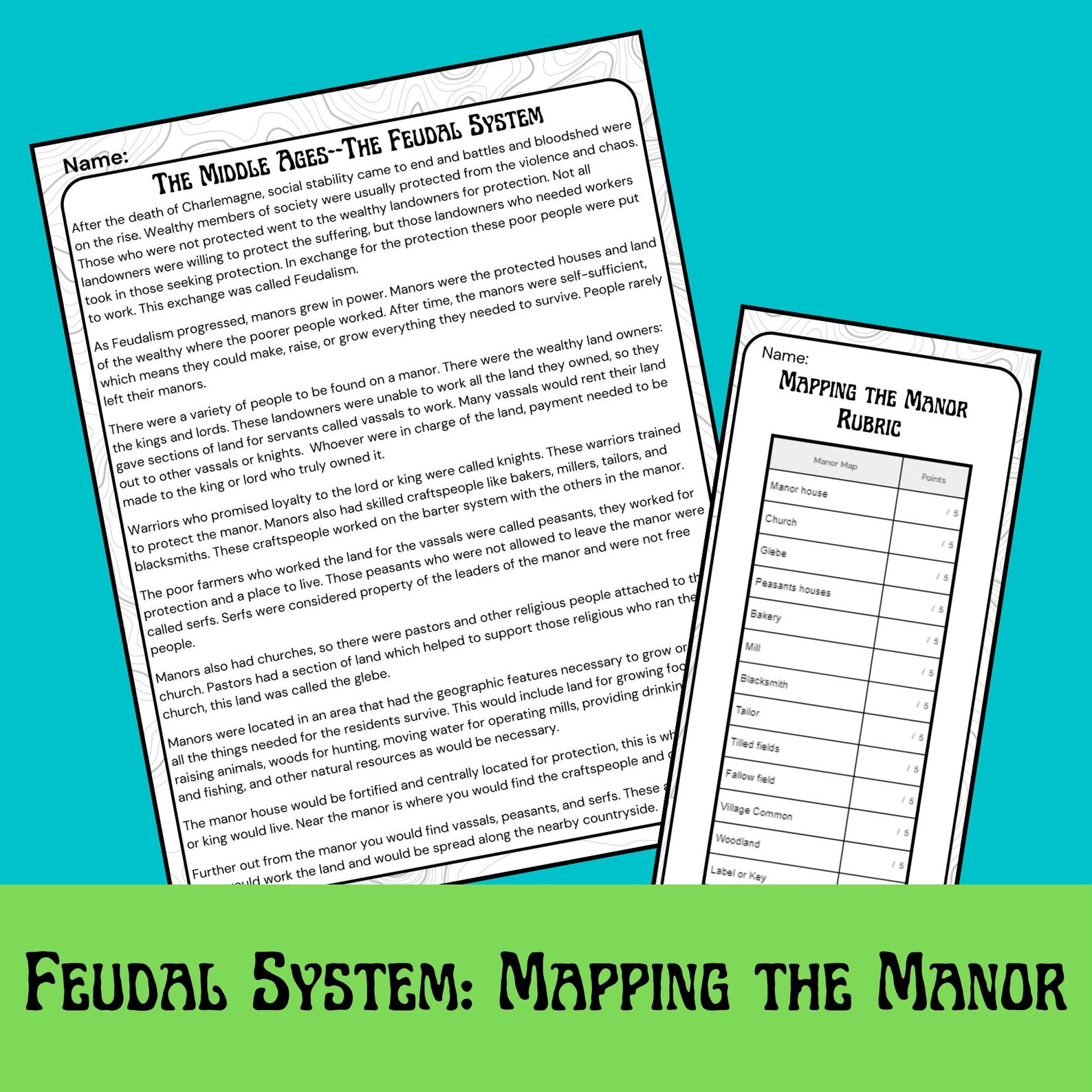 Feudal System: Mapping the Manor - Etsy