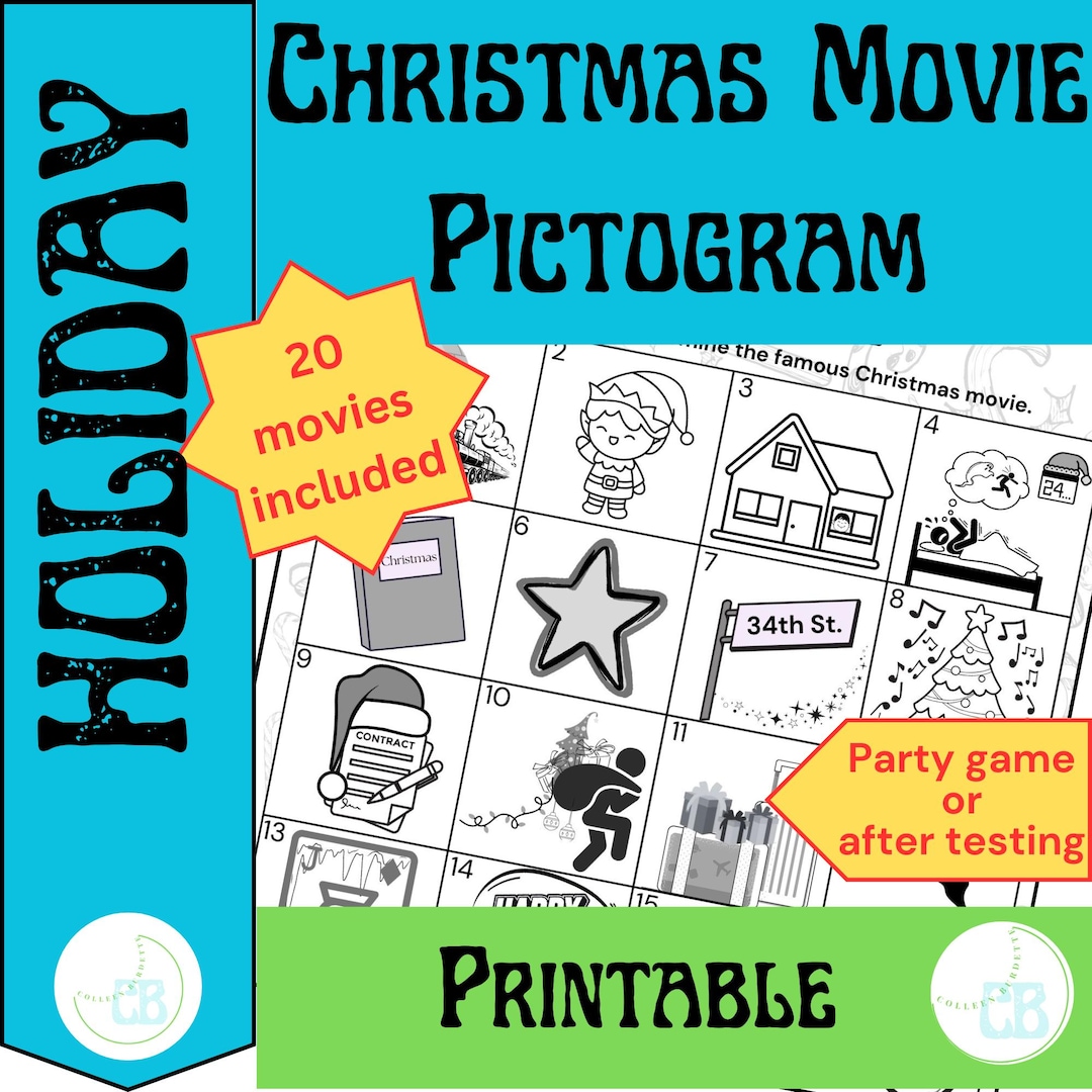 Christmas Movie Pictogram Activity: Christmas Party Game - Etsy