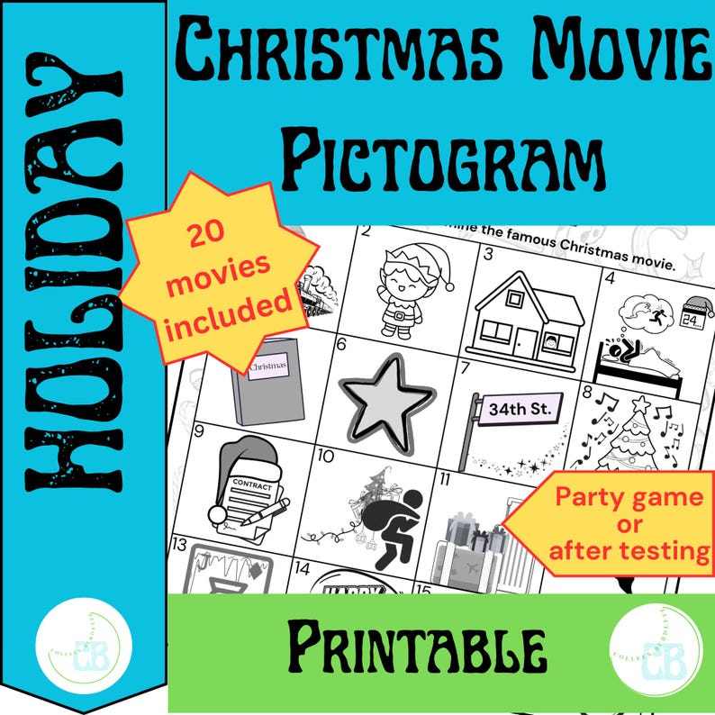Christmas Movie Pictogram Activity: Christmas Party Game - Etsy