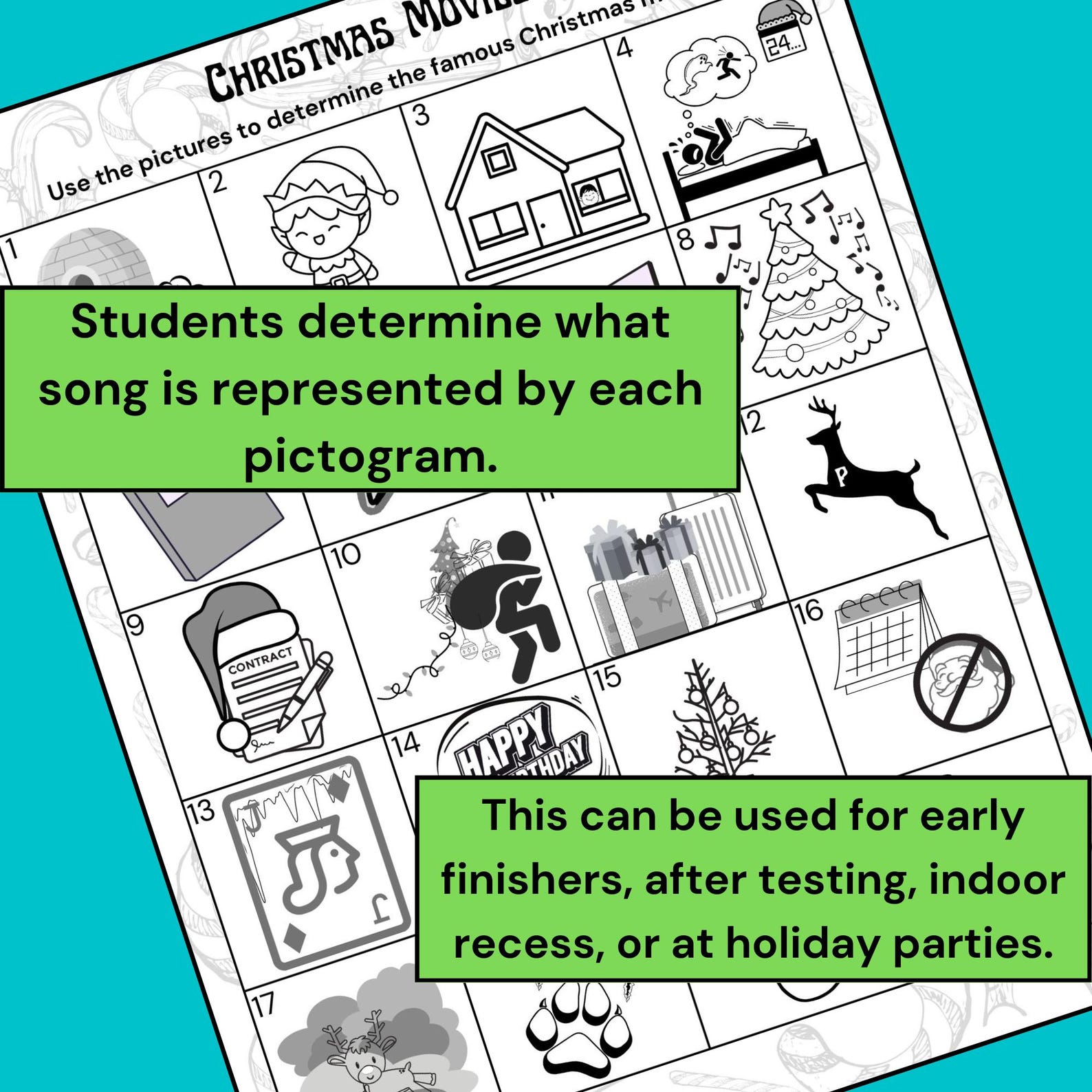Christmas Movie Pictogram Activity: Christmas Party Game - Etsy