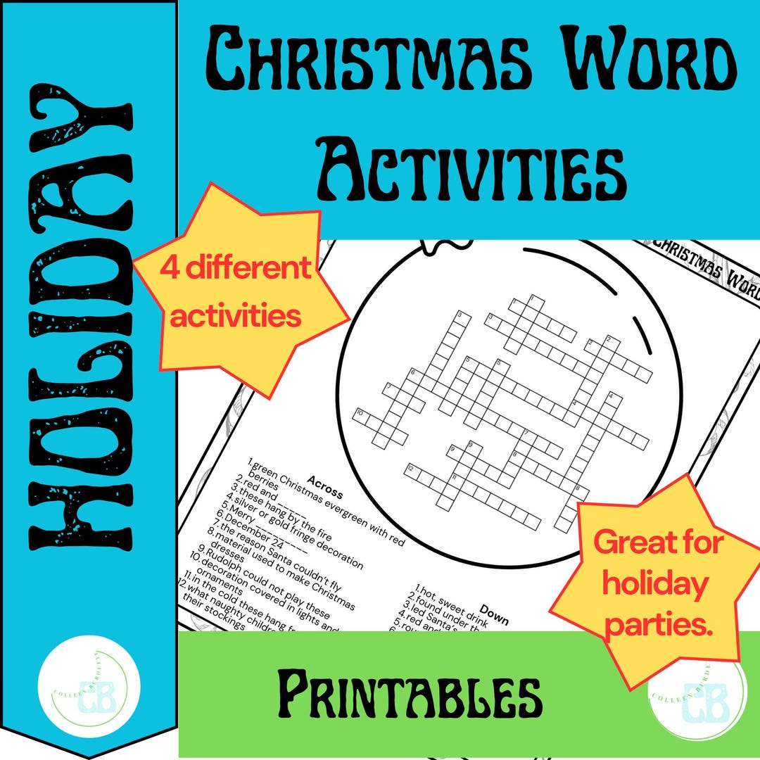 Christmas Word Activities: Print and Go - Etsy