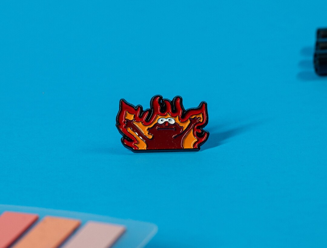 Hellmo Fire Puppet Meme Enamel Pin - Etsy Canada