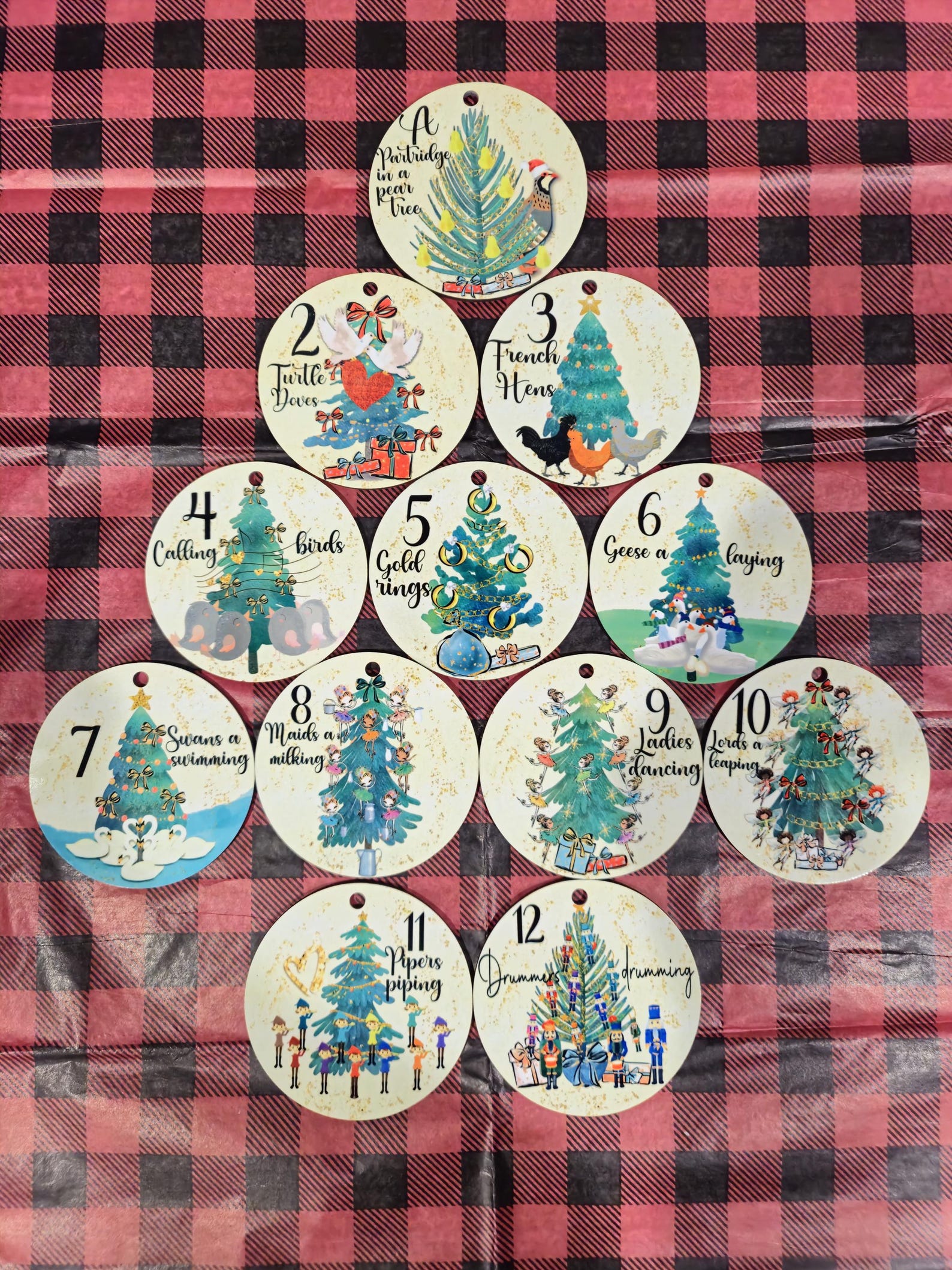 The 12 Days of Christmas Tree Ornaments - Etsy
