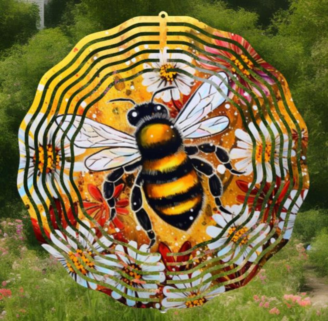 10" Bumble Bee Wind Spinner Garden Decor Yard Art - Etsy
