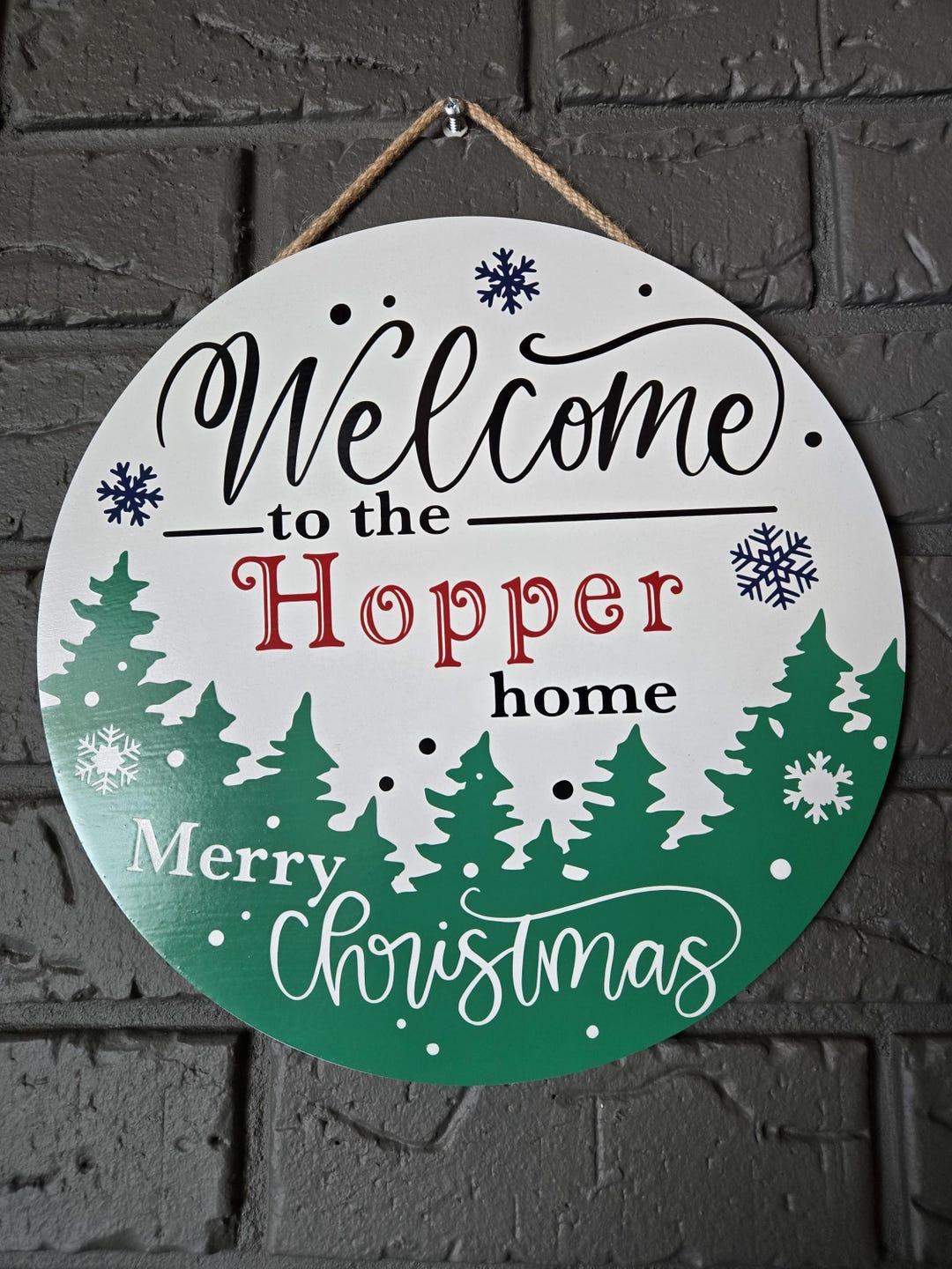 Personalized Family Merry Christmas Welcome Door Sign - Etsy