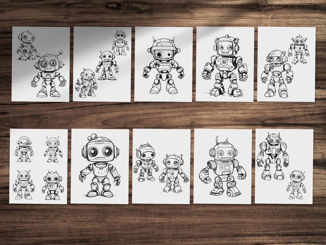 Robots |robot Coloring Pages for Kids|printable Coloring Sheets|cute ...