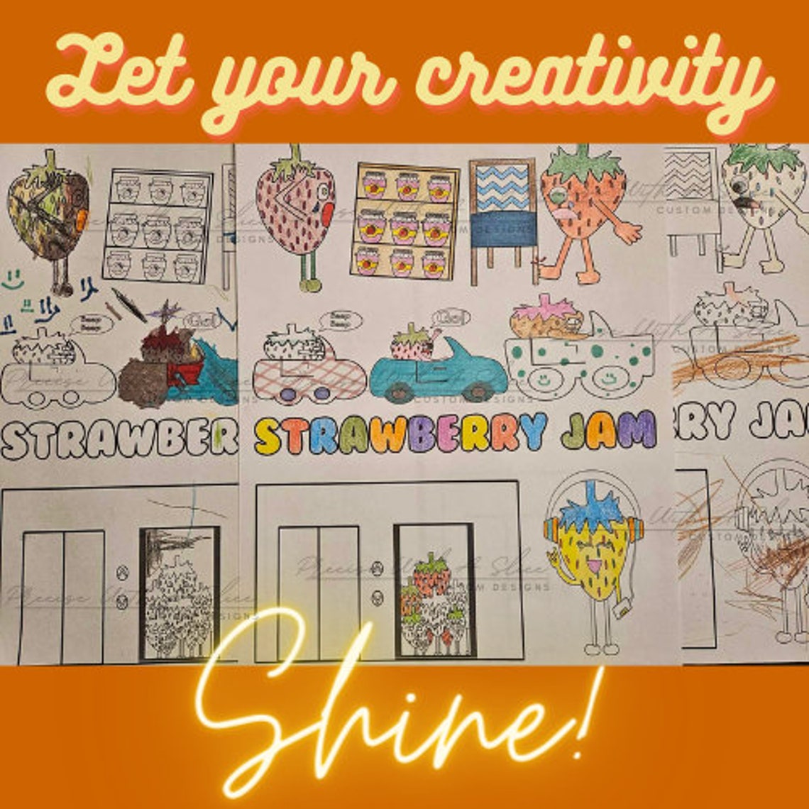 Strawberry Jam Coloring Page for Adult and Kid Coloring Activity ...