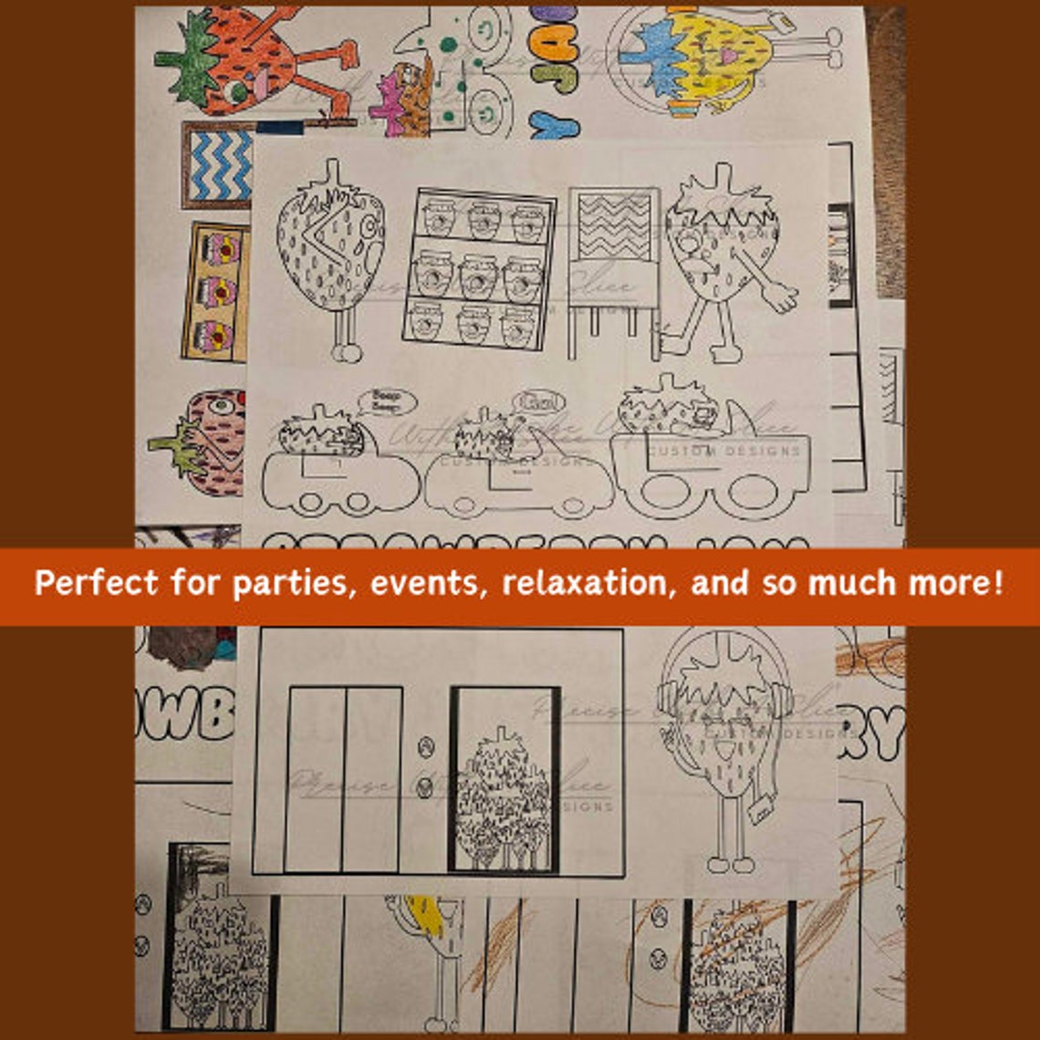 Strawberry Jam Coloring Page for Adult and Kid Coloring Activity ...