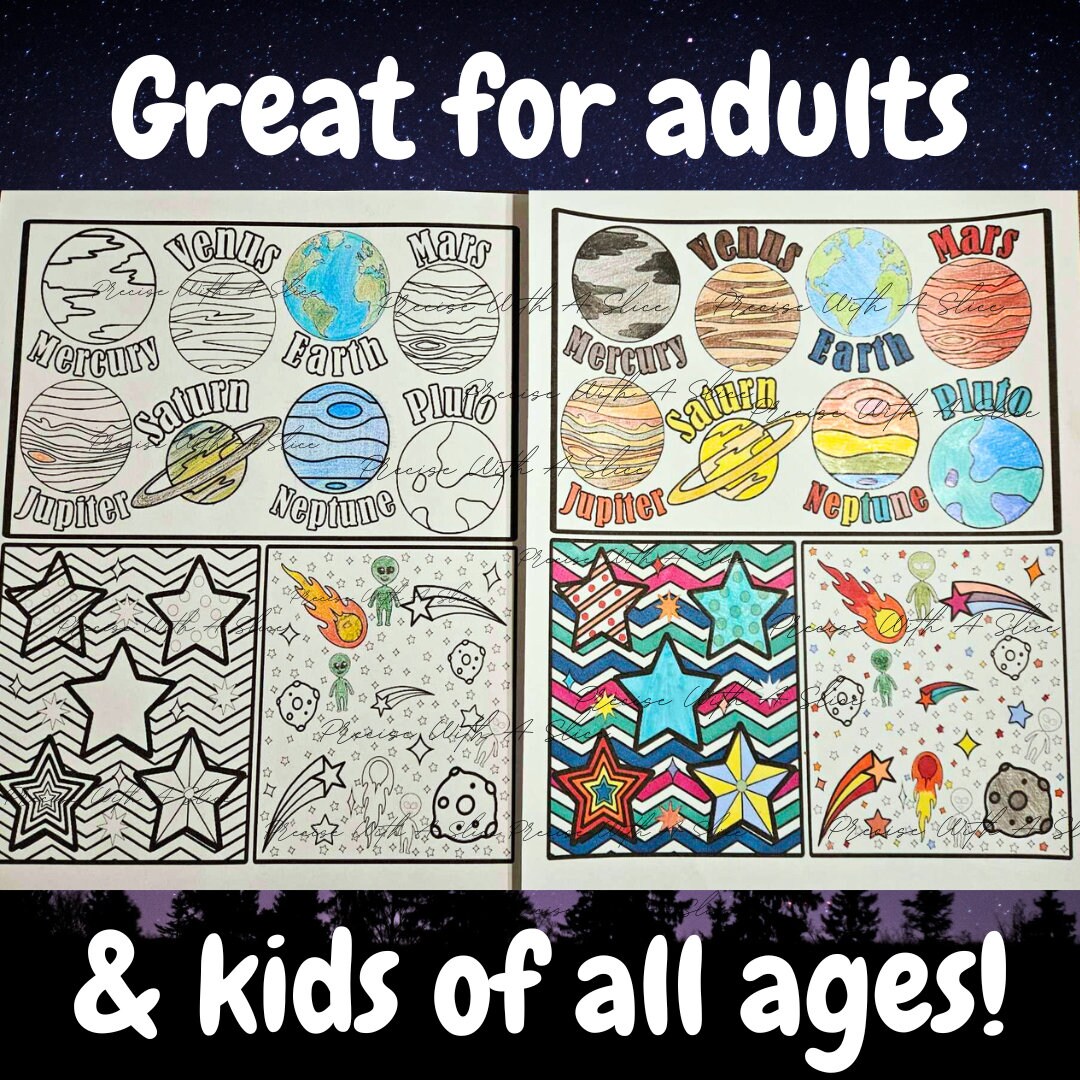 Star Coloring Page Space Kids Learning Activity Planets and Stars Space ...