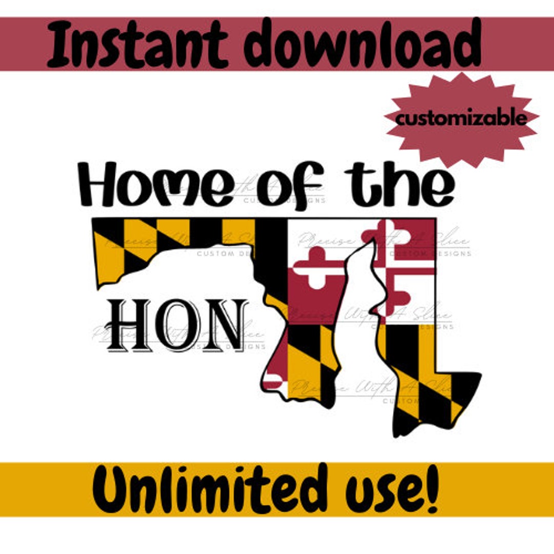 Maryland Home of the Hon SVG Baltimore Maryland Svg East Coast Lover ...