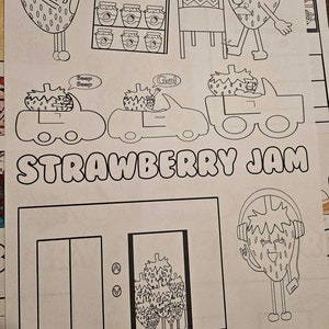 Strawberry Jam Coloring Page for Adult and Kid Coloring Activity ...