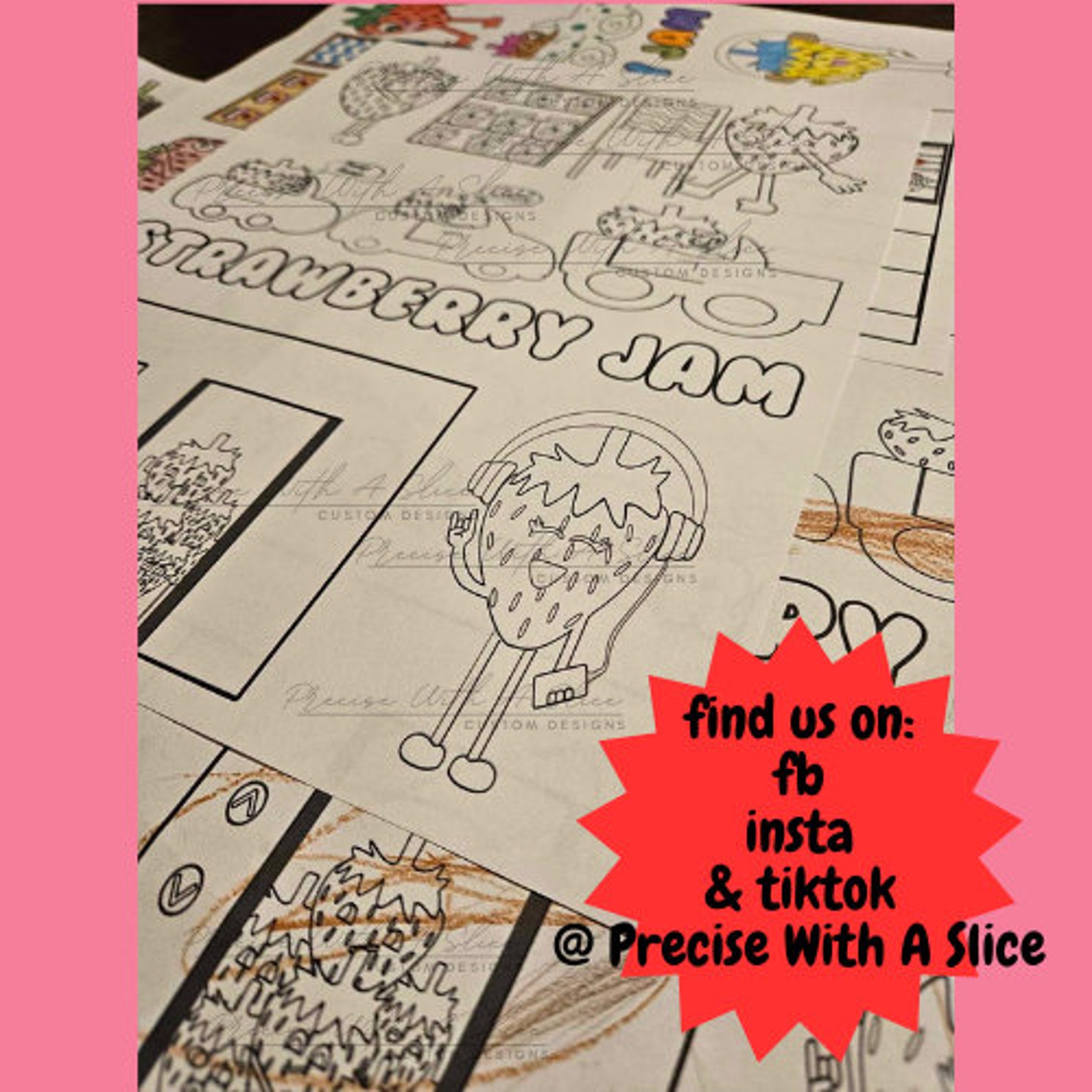 Strawberry Jam Coloring Page for Adult and Kid Coloring Activity ...